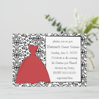 Pretty Red Dress Invitation | Zazzle