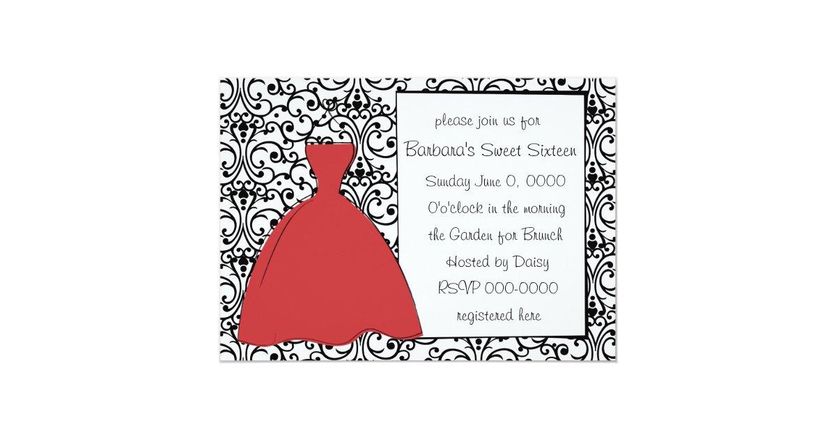Pretty Red Dress Invitation | Zazzle.com