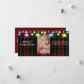 Pretty Red Green Plaid Star Lights Add Photo Holiday Card | Zazzle