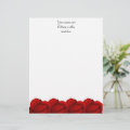 Pretty red roses personalized letterhead | Zazzle