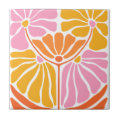 Pretty Retro Vintage Floral Pattern Tile | Zazzle