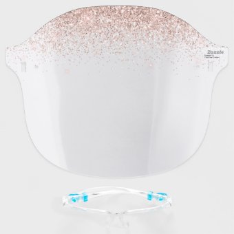 Pretty Rose Gold Glitter Confetti For Her Face Shield | Zazzle