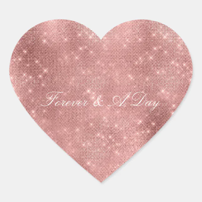 Pretty Rose Gold Glitzy Sparkle Heart Sticker | Zazzle