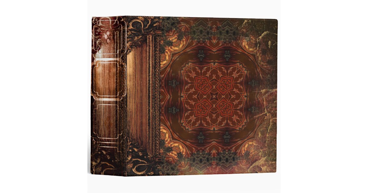 Pretty Rustic Faux Brown Leather Ancient Tome Binder | Zazzle