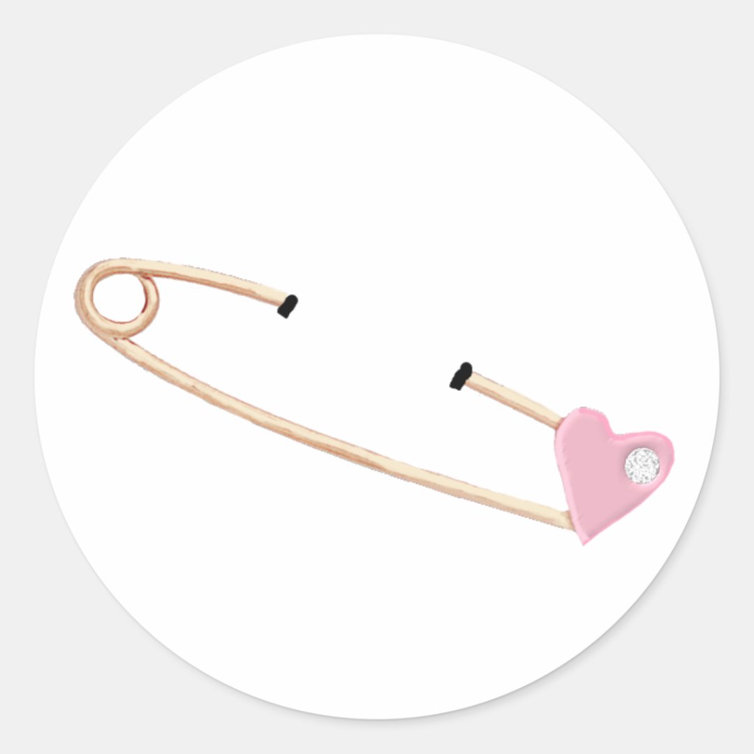 Pretty safety pin Stickers | Zazzle