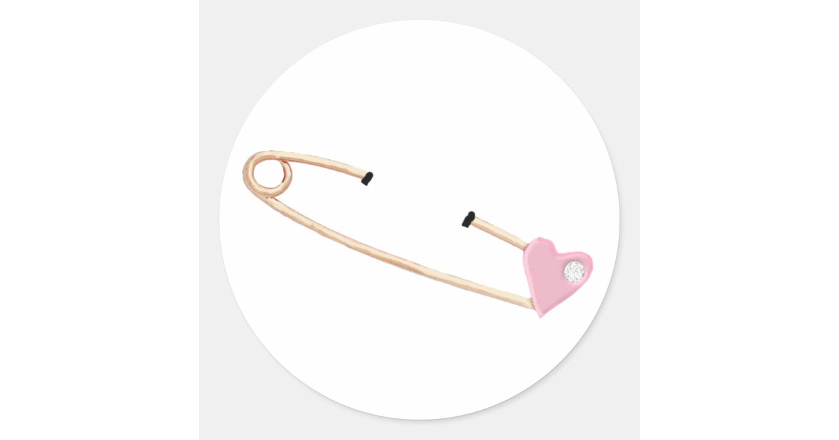 Pretty safety pin Stickers | Zazzle