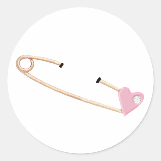 Pretty safety pin Stickers | Zazzle