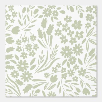 Pretty Sage Green Wildflowers Nursery Kids Room Wallpaper | Zazzle