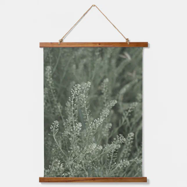 Pretty Sage Greenery Wild Botanical Nature Scroll Hanging Tapestry | Zazzle