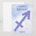 Pretty Sagittarius Sign Custom Happy Birthday Card | Zazzle