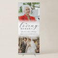Pretty Script In Loving Memory Two Photos Retractable Banner | Zazzle