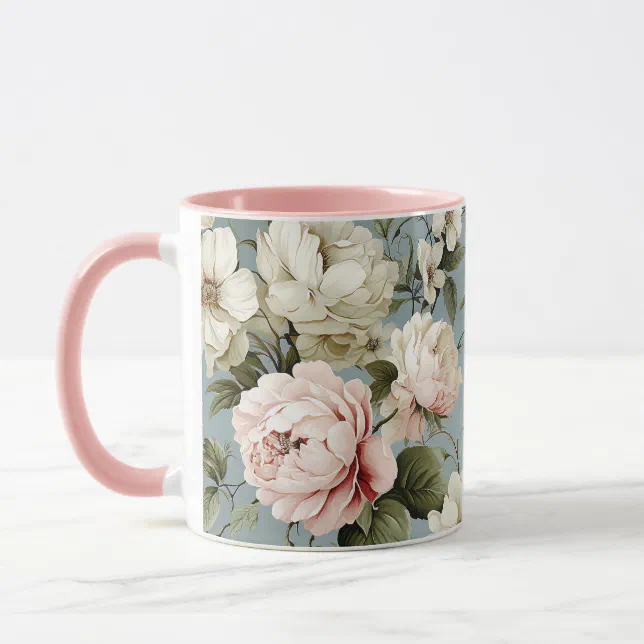 Pretty Shabby Chic Flower Floral Mug | Zazzle