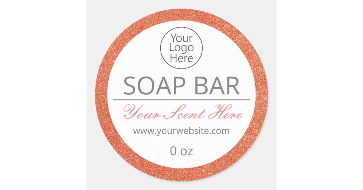 Pretty Soap Labels With Rose Gold Glitter And Logo | Zazzle