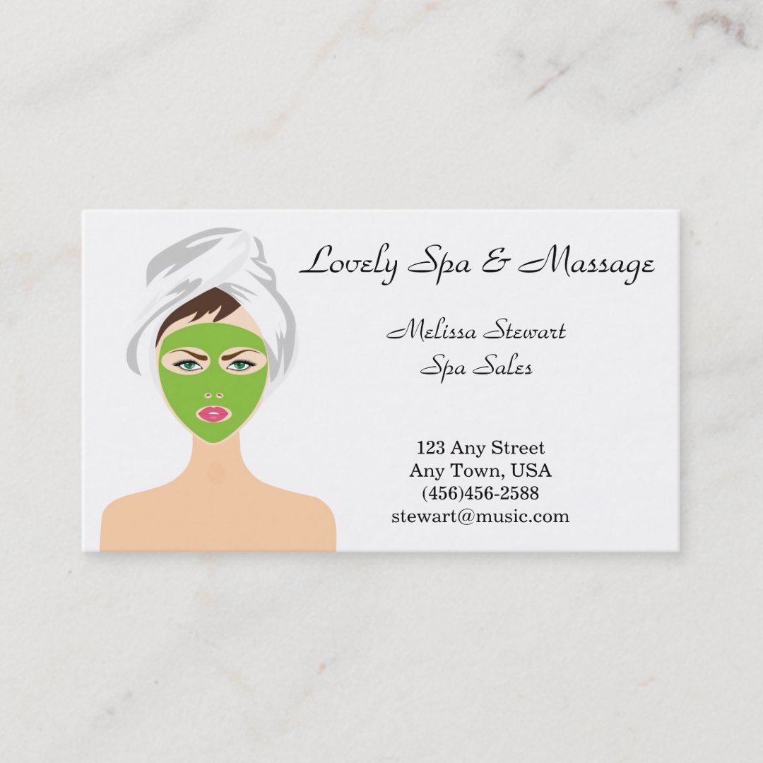 Pretty Spa and Facial Business Cards | Zazzle
