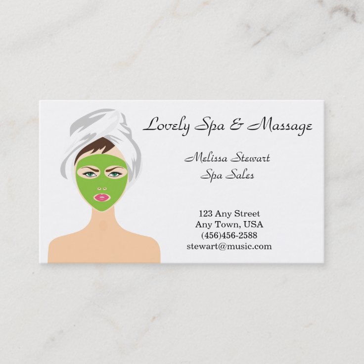 Pretty Spa and Facial Business Cards | Zazzle