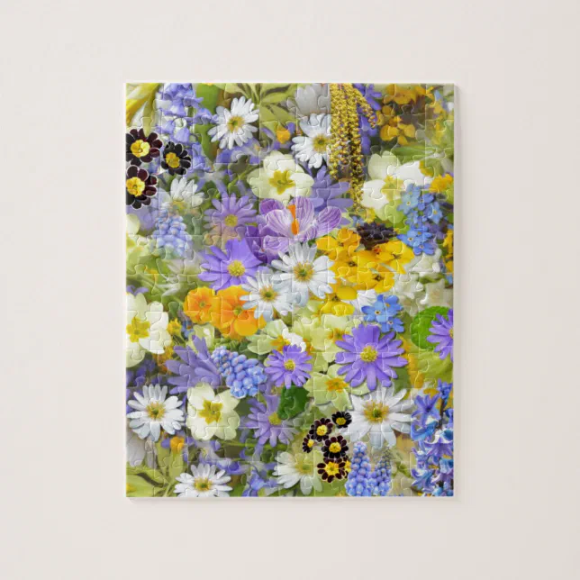 Pretty Spring Floral Mix Jigsaw Puzzle | Zazzle