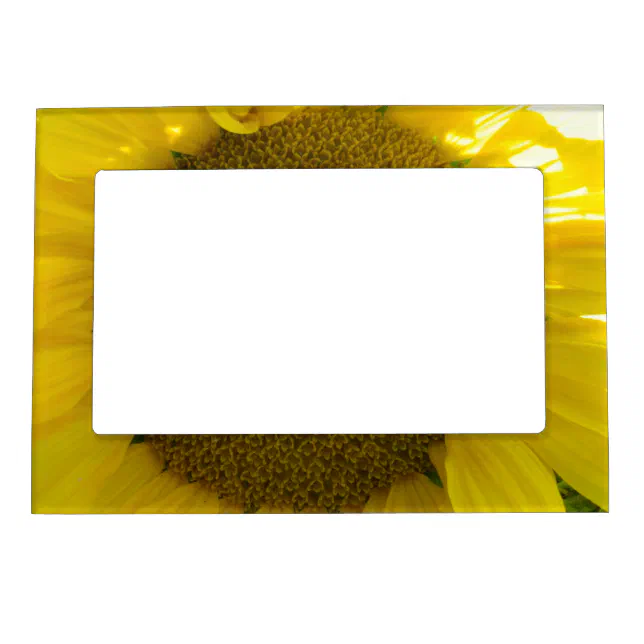 Pretty Sunflower Magnetic Photo Frame | Zazzle