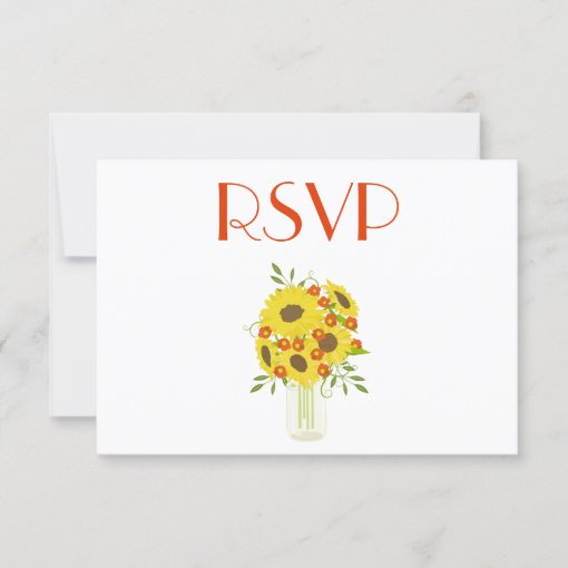 Pretty Sunflower RSVP Invitation | Zazzle