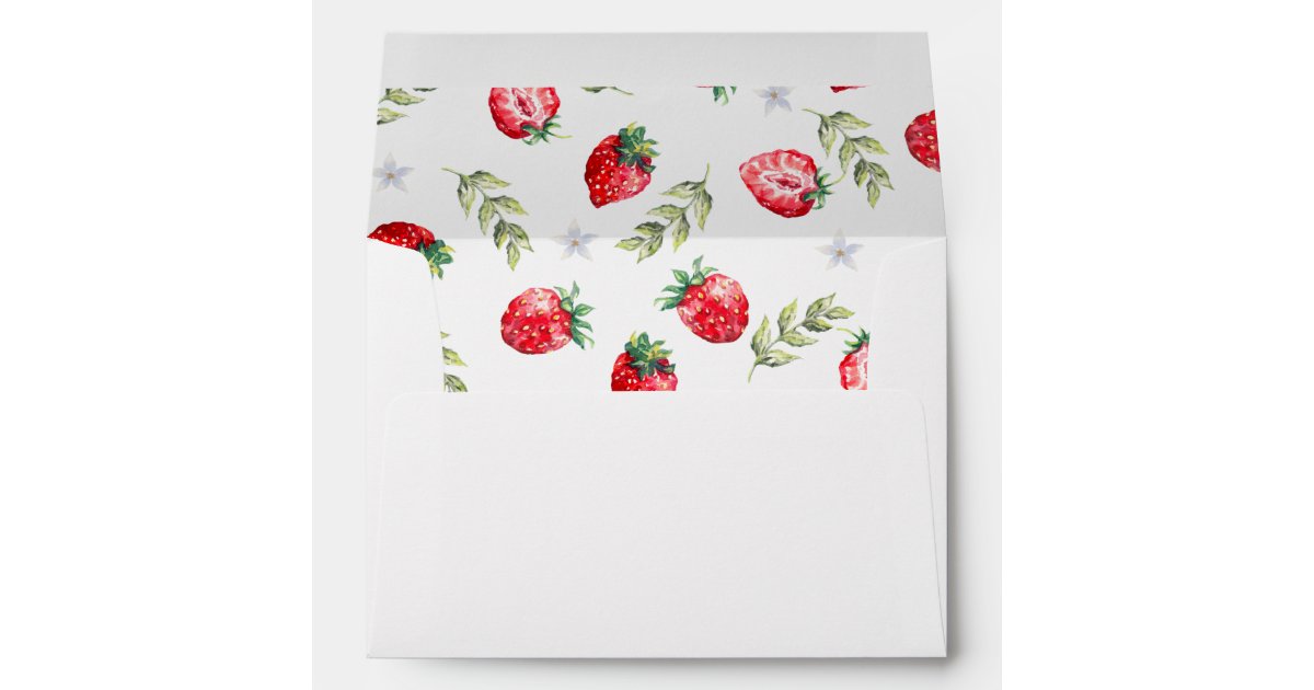 Pretty Sweet Strawberry Return Address Envelope | Zazzle