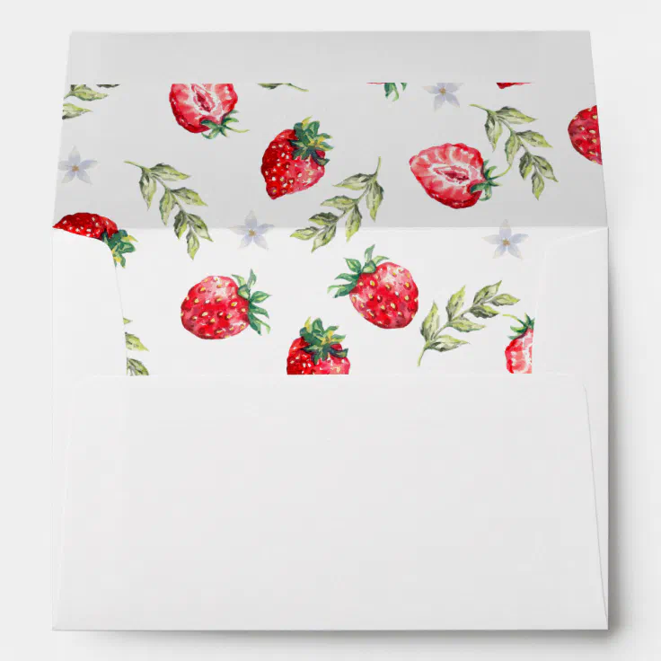 Pretty Sweet Strawberry Return Address Envelope | Zazzle