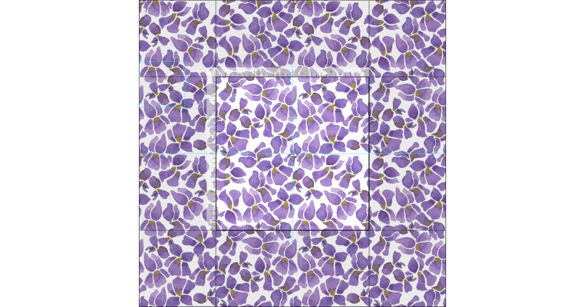 Pretty Sweet Violets Tossed Pattern Fabric | Zazzle