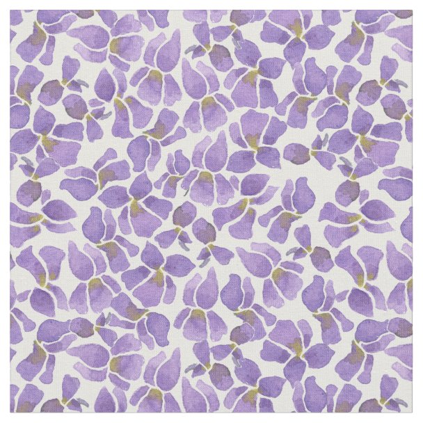 Custom Sweet Violets Repeat Pattern Fabric | Zazzle