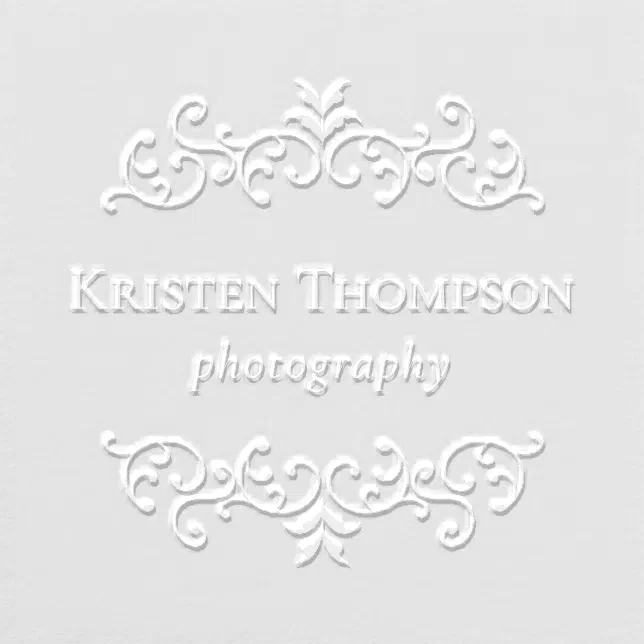 Pretty Swirl Pre-made Business Logo Embosser | Zazzle