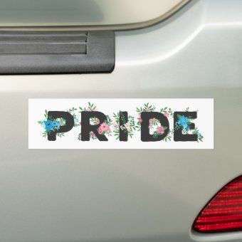Pretty Trans Pride Floral Bumper Sticker | Zazzle