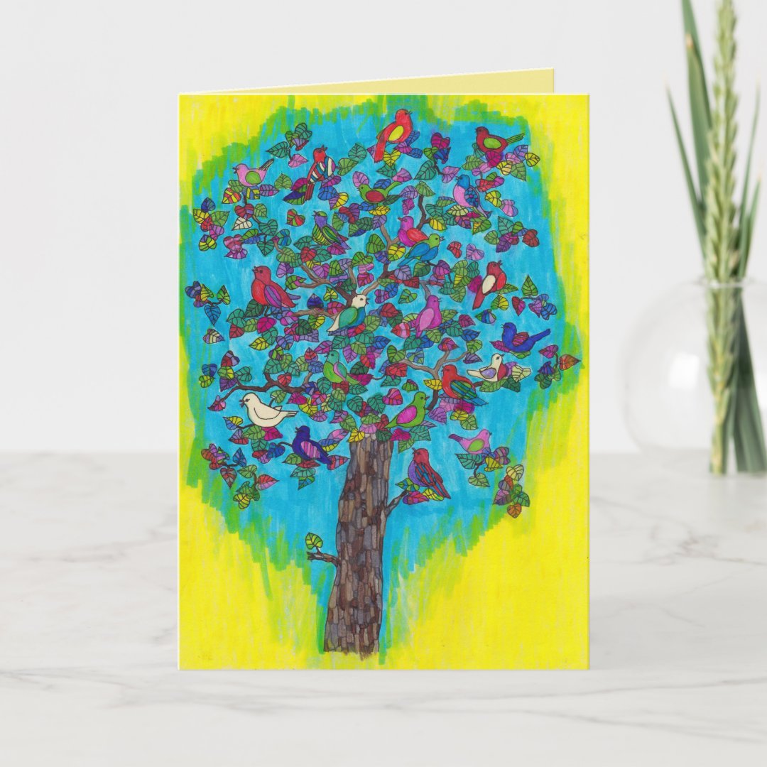 Pretty Tree Birthday Card | Zazzle