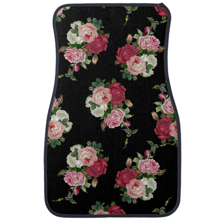 Pretty Victorian Cabbage Roses Car Mat | Zazzle