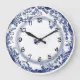 pretty vintage blue delft plate clock | Zazzle