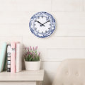 pretty vintage blue delft plate clock | Zazzle
