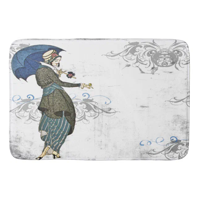 Pretty vintage steampunk cosplay Bathroom mat | Zazzle