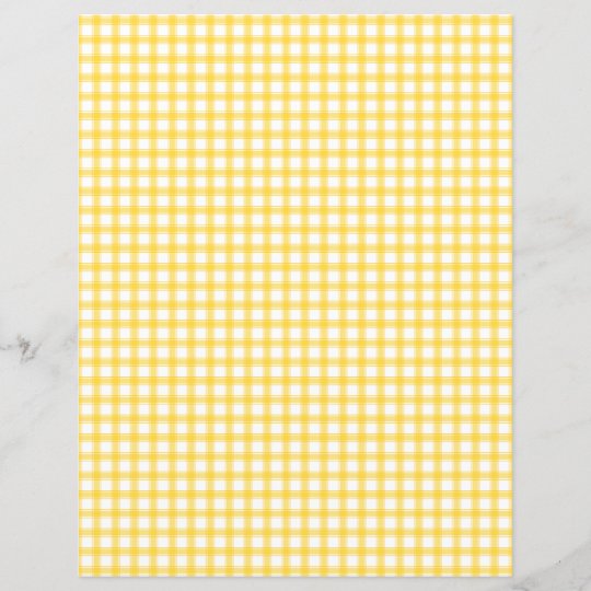 Pretty Vintage Yellow Gingham Scrapbook Paper | Zazzle.com