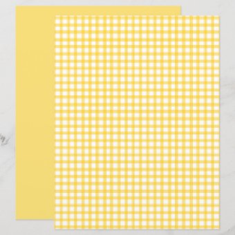 Pretty Vintage Yellow Gingham Scrapbook Paper | Zazzle