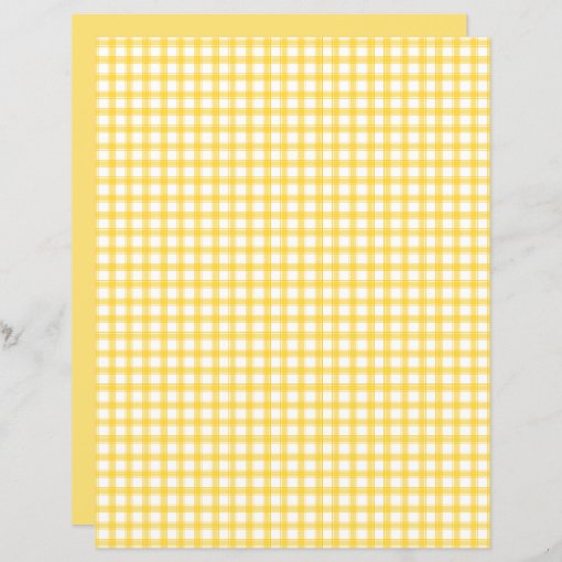 Pretty Vintage Yellow Gingham Scrapbook Paper | Zazzle