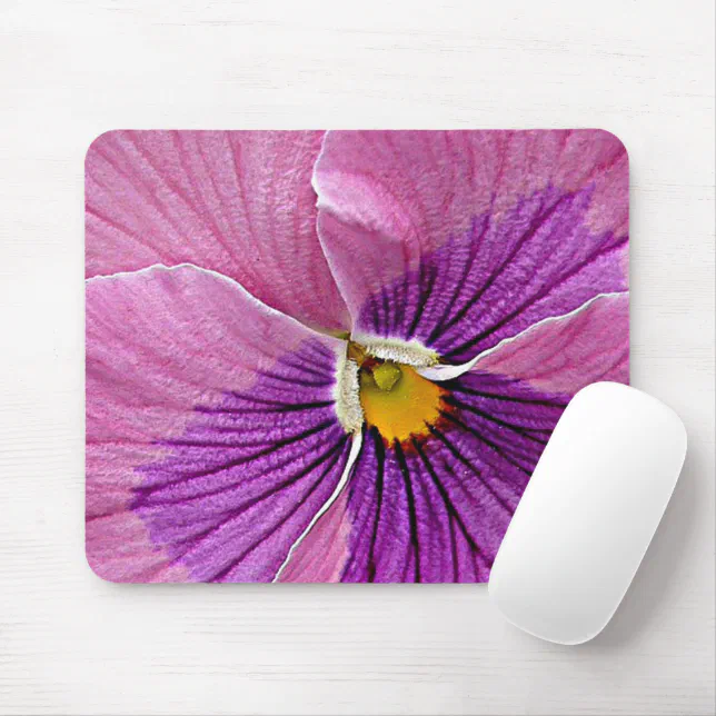 Pretty Violet Purple Pink Pansy Flower Design Mouse Pad | Zazzle