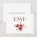 Pretty Watercolor Burgundy Floral RSVP Invitation | Zazzle