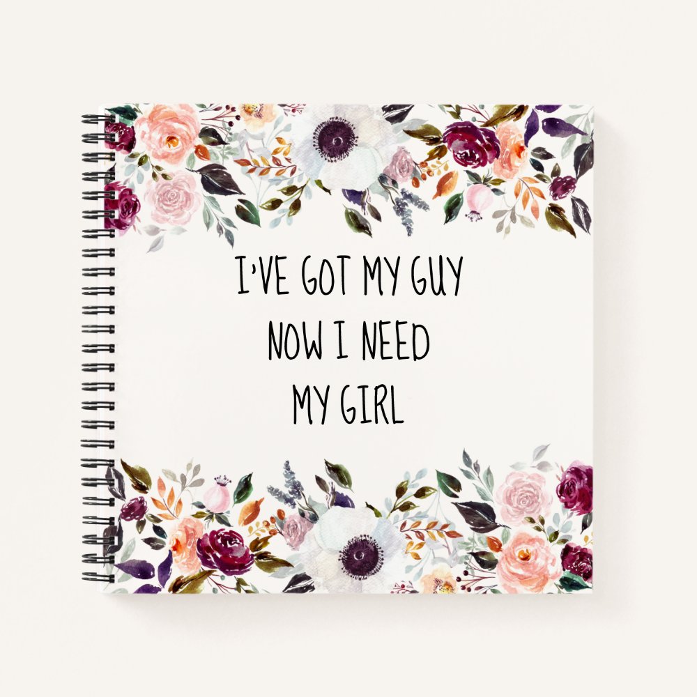 Pretty Watercolor Floral Bridesmaid Proposal Card Notebook - Snuggle ...