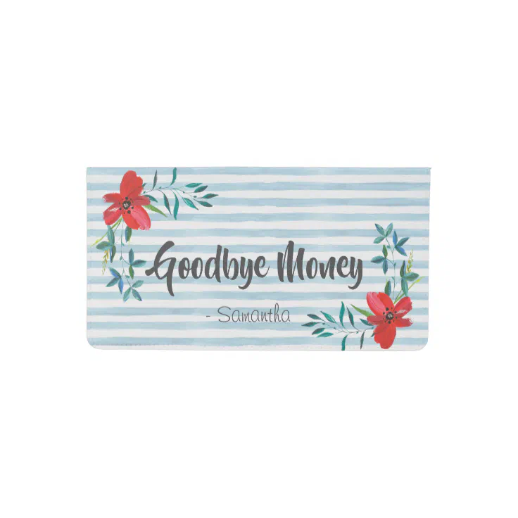 Pretty Watercolor Floral Funny Personalised Checkbook Cover | Zazzle