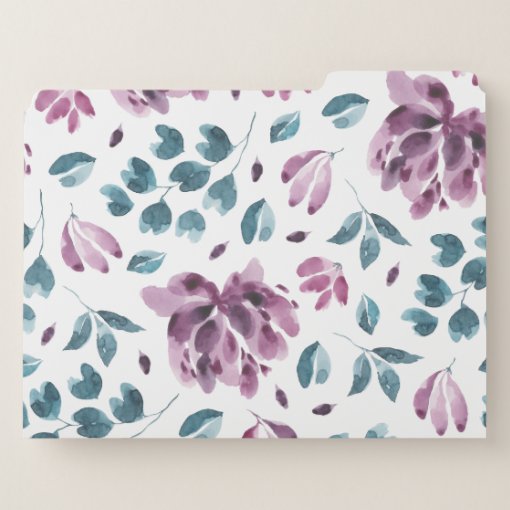 Pretty Watercolor Floral Pattern File Folder | Zazzle
