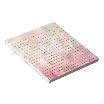 Pretty Watercolor Floral Print Lined Notepad | Zazzle