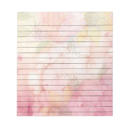 Pretty Watercolor Floral Print Lined Notepad | Zazzle