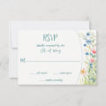 Pretty Watercolor Wildflowers Garden Wedding RSVP Card | Zazzle