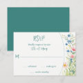 Pretty Watercolor Wildflowers Garden Wedding RSVP Card | Zazzle