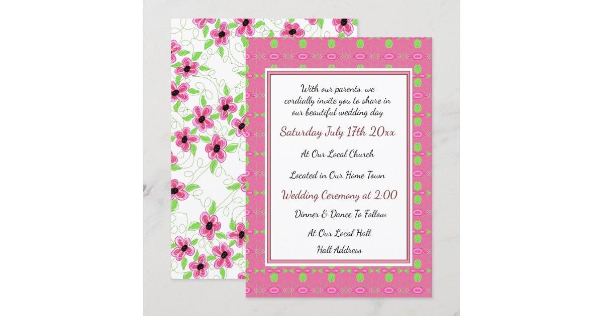 Pretty Wedding Invitation | Zazzle