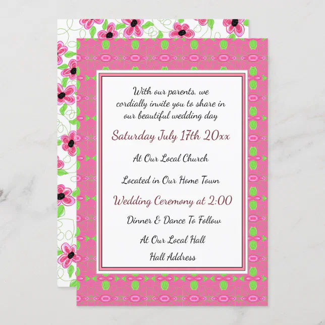 Pretty Wedding Invitation | Zazzle
