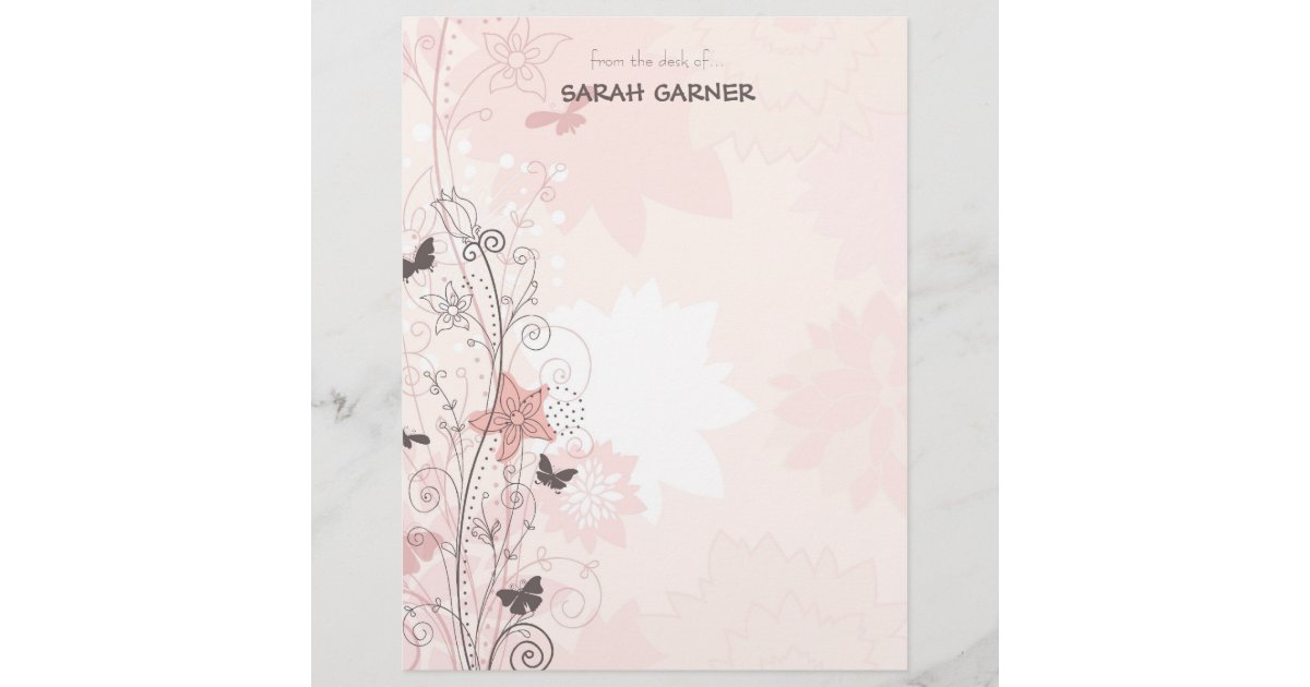 Pretty Whimsical Spring Flowers Writing Stationary | Zazzle