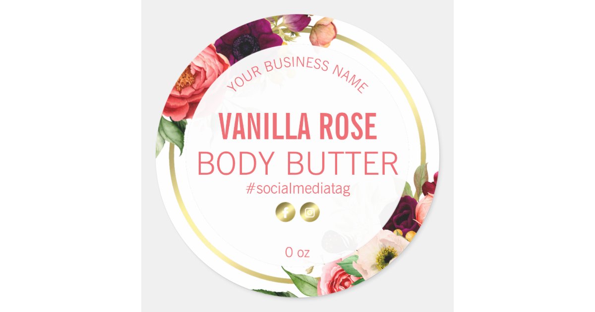 Pretty White Product Labels With Flowers | Zazzle