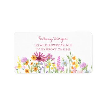 Pretty Wildflowers Address Label | Zazzle